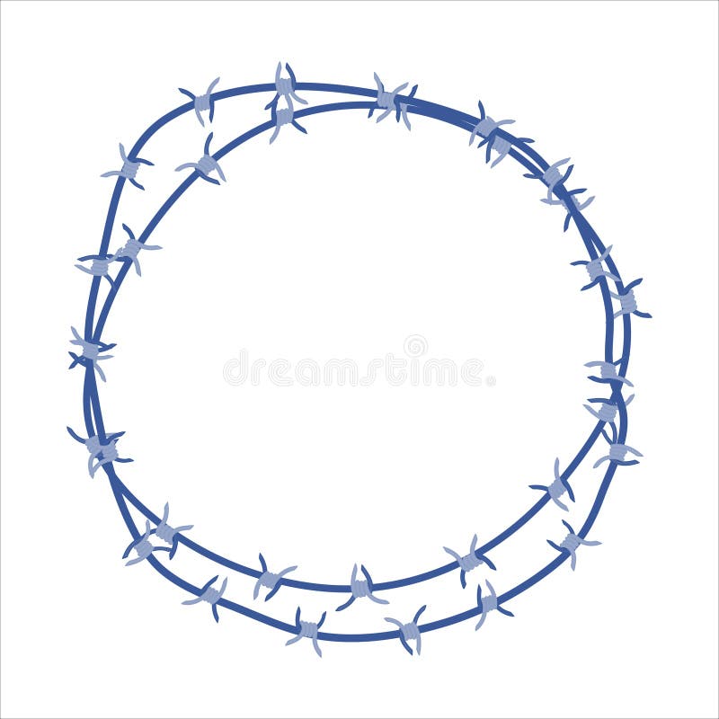 Sharp Barbed Wire Fence Barrier Frame Illustration Stock Vector ...