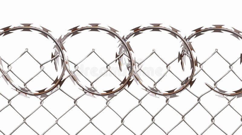 Sharp Barbed Wire Isolated on White Background Vector Illustration for ...
