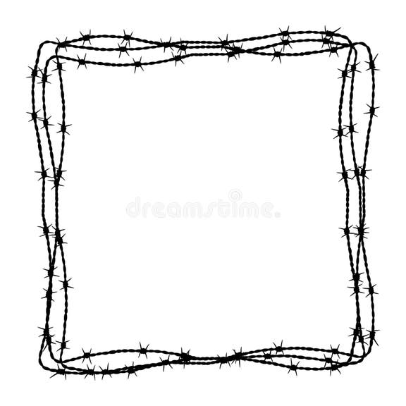 Sharp Barbed Wire Square Frame. Stock Vector - Illustration of barbed ...