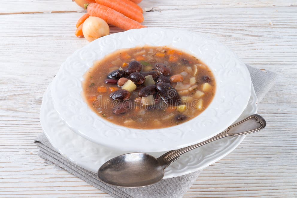 Sharp bean soup stock image. Image of dinner, meat, chilli - 35516387