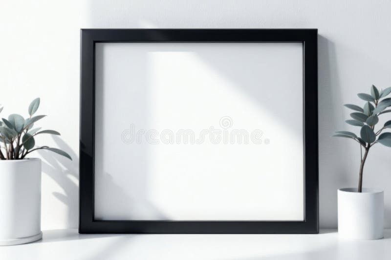 Sharp Black Frame Against Bright White Backdrop , Minimal, White ...