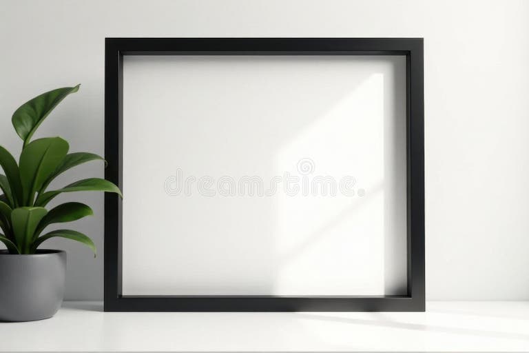 Sharp Black Frame Against Bright White Backdrop , Template, Marketing ...
