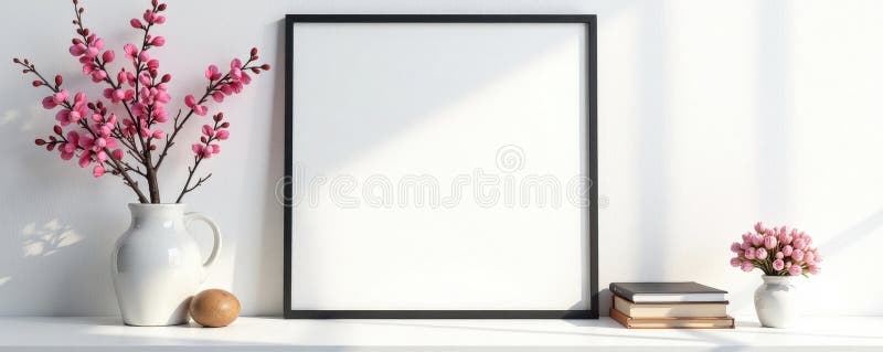 Sharp Black Frame Against Bright White, Perfect for Mockups, Shape ...