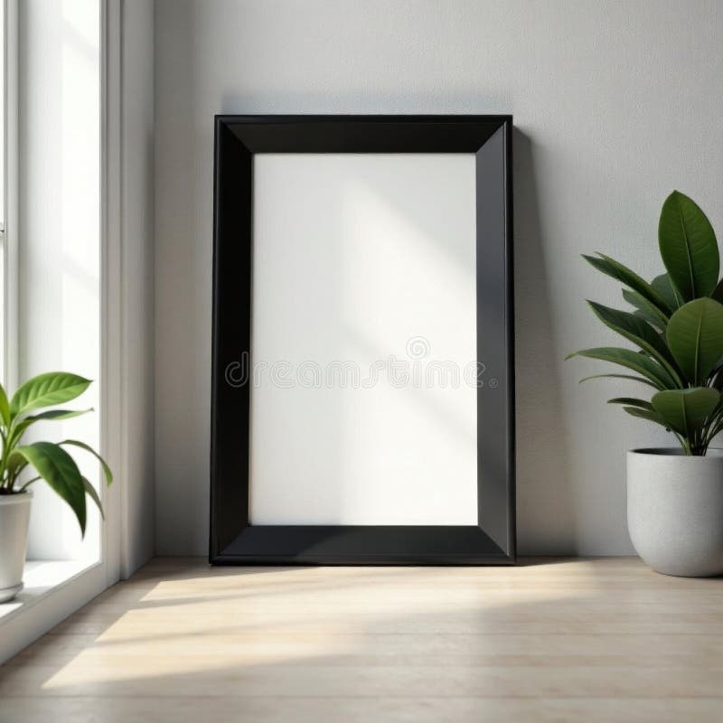 Sharp Black Frame, Clean Lines, Shadow Detail, Modern, Matte Stock ...