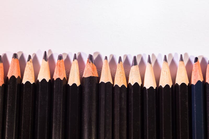 Sharp Black Pencils Isolated on White Background Stock Photo - Image of ...