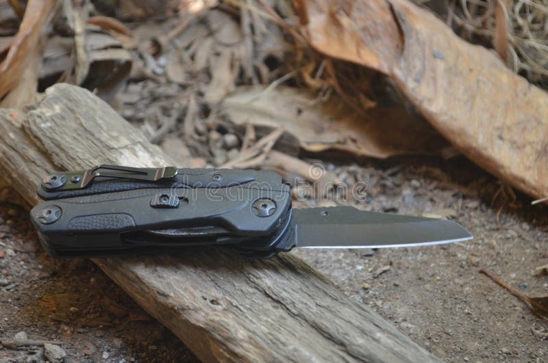 A Sharp, Black, Pocket Knife Stock Photo - Image of retract, tool ...