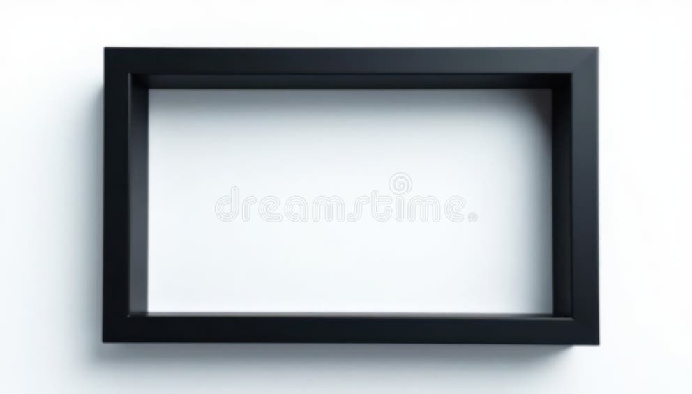 Sharp Black Rectangular Frame Against Pure White, Black Rectangle ...