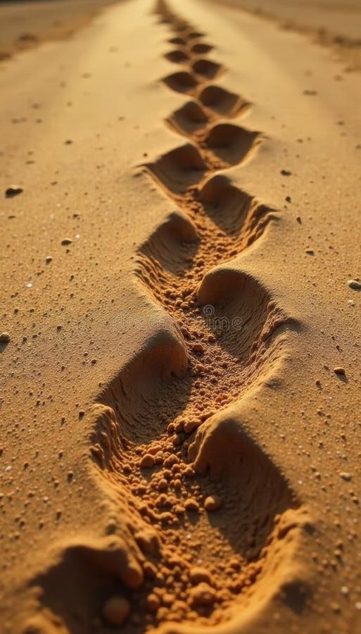 Sharp Boot Tread Impressions on Dusty Ground; Stark Silhouette ...