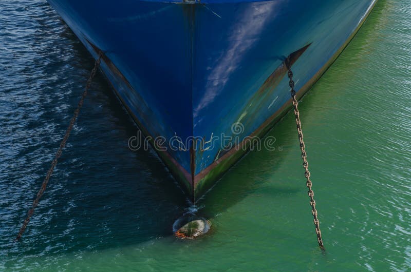 Sharp bow of ship stock image. Image of seating, loading - 107608545