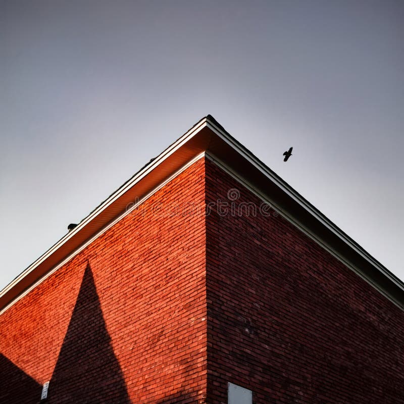 Sharp Brick Corner Against Morning Sky Stock Illustration ...