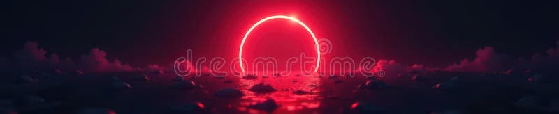 Sharp, Bright Circle of Light Piercing Absolute Blackness, Empty ...