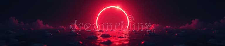 Sharp, Bright Circle of Light Piercing Absolute Blackness, Empty ...