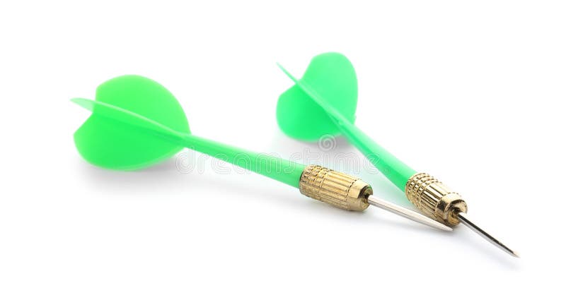 Sharp Bright Green Darts Isolated on Stock Image - Image of hobby, game ...