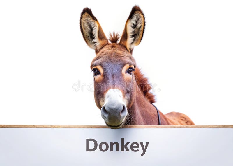 Bright Donkey Silhouetted Against a Transparent Banner Background ...