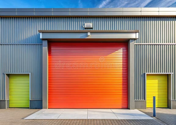 Modern Commercial Entrance with RollDown Shutters a ProfessionalGrade ...