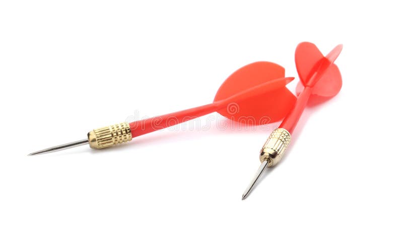 Sharp Bright Red Darts Isolated on Stock Photo - Image of darts, aiming ...