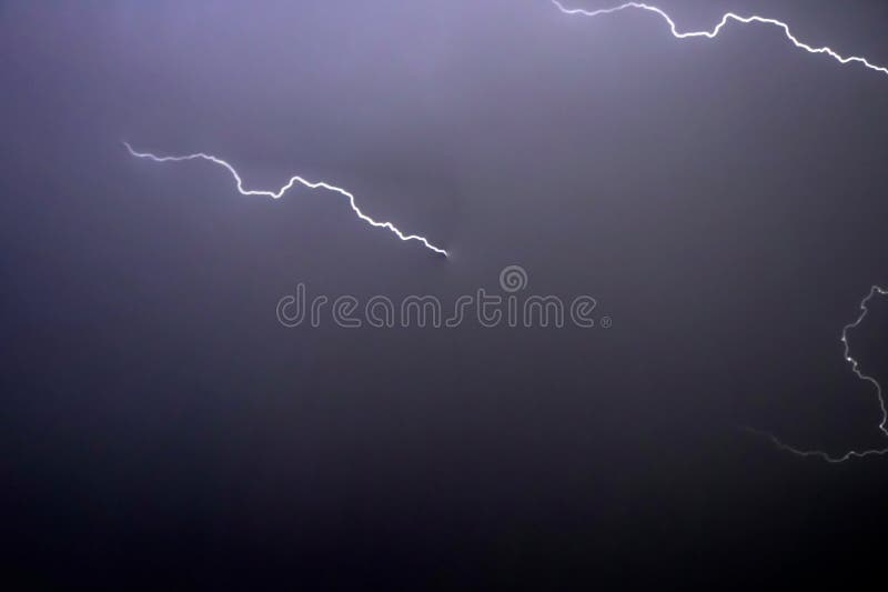 Sharp and Bright Thundering Light in Sky at Night in Summer Season ...