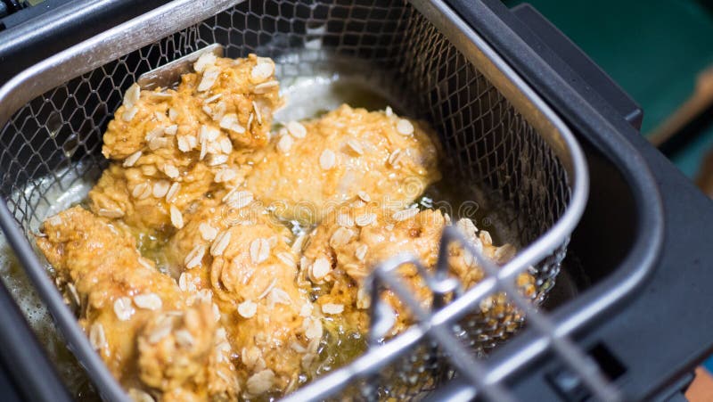 Sharp Chicken Wings in the Fryer, Top View Stock Photo - Image of ...
