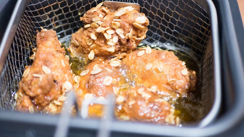 Sharp Chicken Wings in the Fryer, Top View Stock Photo - Image of chip ...