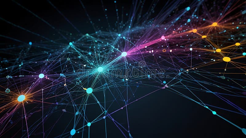 Sharp Circuit Detail in Digital Darkness, Where Glowing Lines Reflect ...