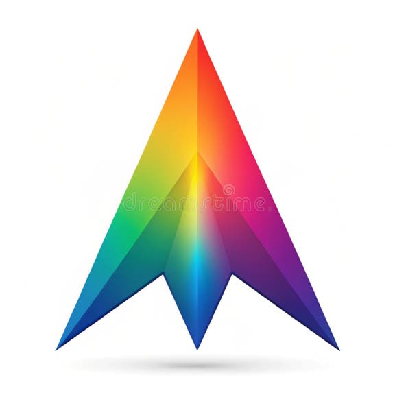 Geometric Arrow with Gradient Colors Stock Illustration - Illustration ...