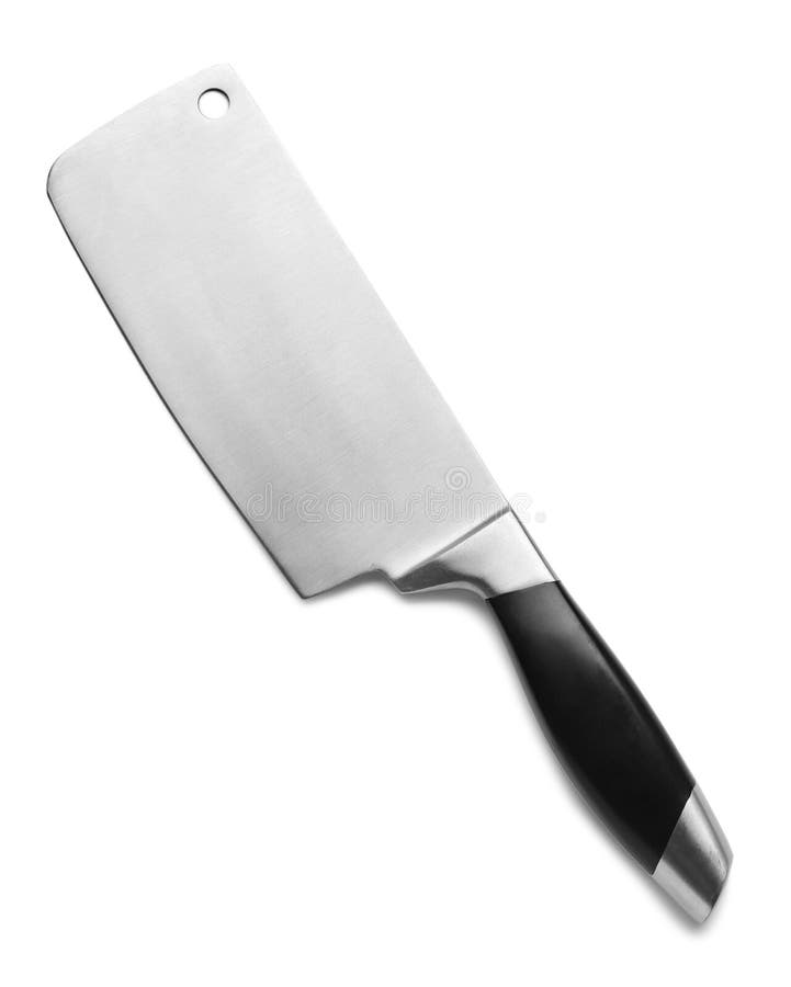 Sharp Cleaver Knife Isolated on White Stock Photo - Image of chef ...