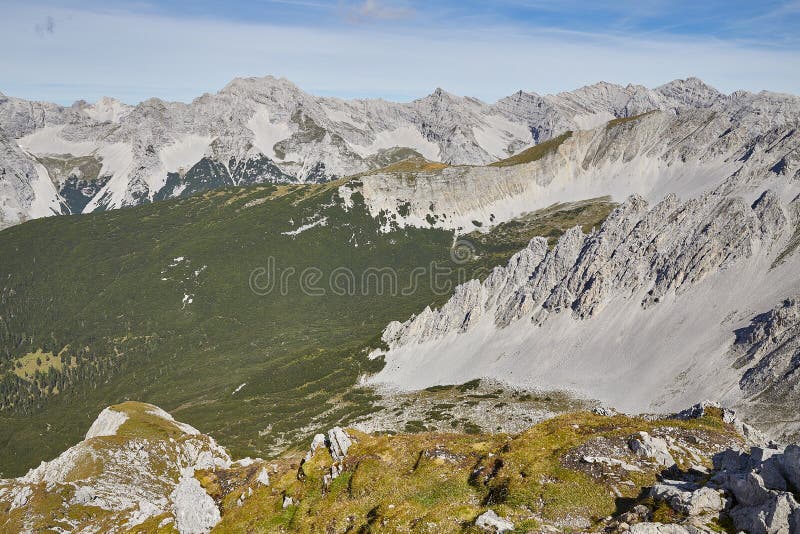 Sharp Cliffs in in the Alps on a Sunny Stock Photo - Image of tourism ...