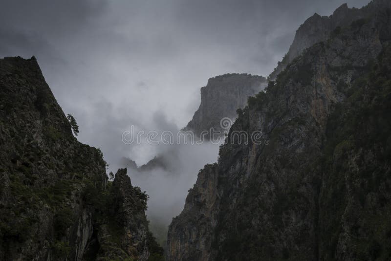 Sharp Cliffs of Limestone and Deep Gorges Stock Photo - Image of ...