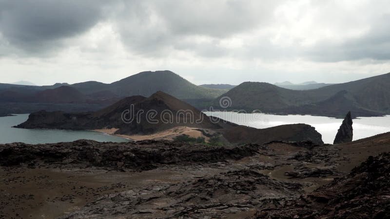 Volcanic Landscape of Bartolome Island, Galapagos Islands Stock Footage ...