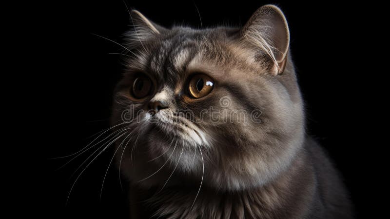Photorealistic Cat Focus Close Up with Plain Background Generative Ai ...