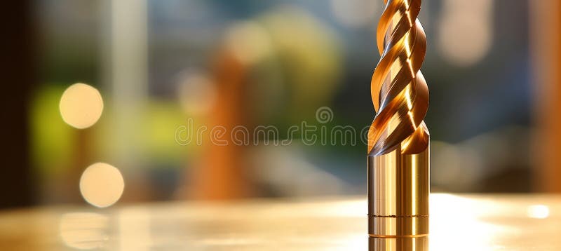 Sharp Cnc Drill Bit in Focus Against Blurred Background of Intricate ...