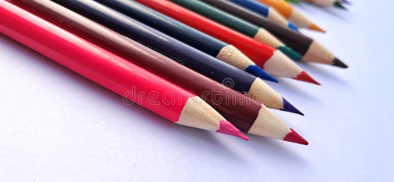 Sharp Colored Pencils for Coloring and Making Art on a White Background ...