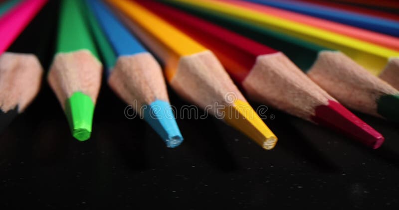 Sharp Colored Pencils for Kids Drawing in Dark Premise Stock Footage ...
