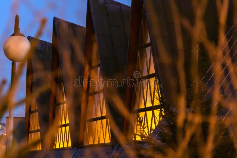Sharp Corner Building Architecture Facade in Gdansk, Poland Stock Photo ...