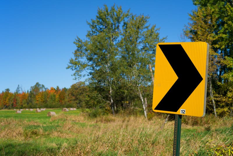 Sharp Corner Sign stock image. Image of reflection, highway - 55826483