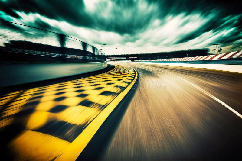 Sharp Corners and Lit Racing Track for Formula One Racing, Generative ...