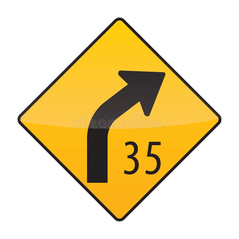 Sharp Right Turn Sign. Vector Illustration Decorative Design Stock ...