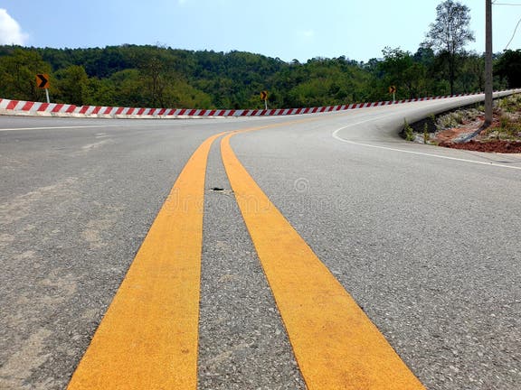 Sharp Curve at Mountain Road in Thailand, Loei Stock Image - Image of ...