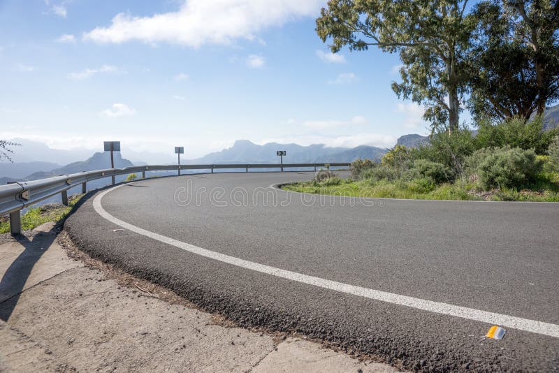 Sharp Curve in the Mountains Stock Photo - Image of spain, locations ...