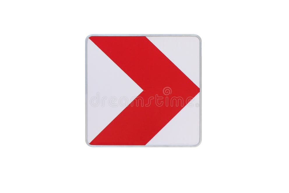 Sharp Curve Right Arrow Road Sign Isolated on White Background Stock ...