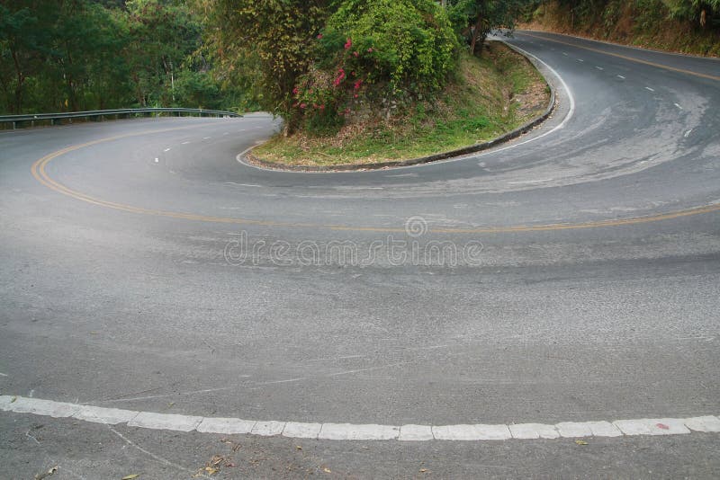 Sharp curve road stock image. Image of mountain, double - 34720139