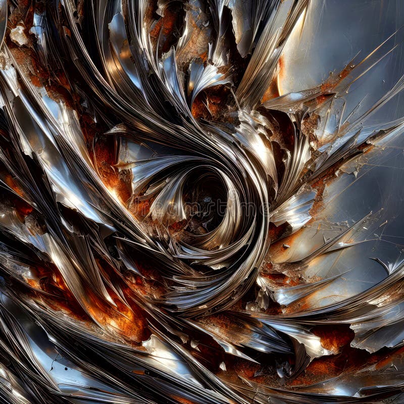 Sharp Curving Blades of Metal Abstract Stock Illustration ...