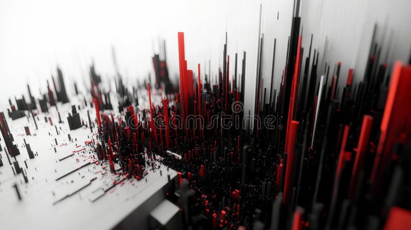 A Sharp 3D Illustration of a Financial Candlestick Chart with Clear ...