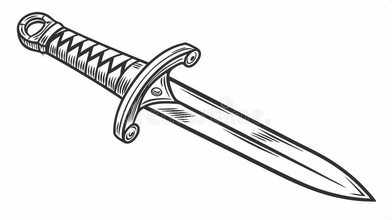 Dagger Outline, Weapon and Medieval Symbol Graphic. Vector Design ...