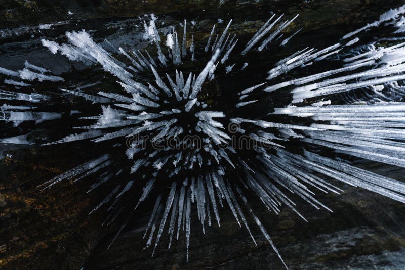 Ice Sharp In Cave Close Up Winter Season Stock Image - Image of asia ...
