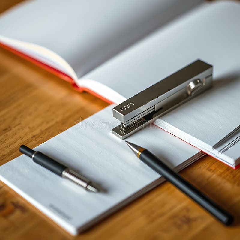 A Sharp Detailed Shot of a Staple Puller Lying on an Open Notebook with ...