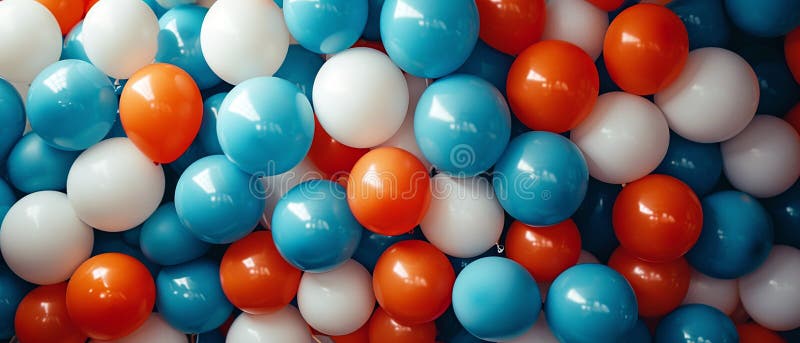 Sharp, Detailed Wide Scale Image Full of Many Blue, Orange and White ...