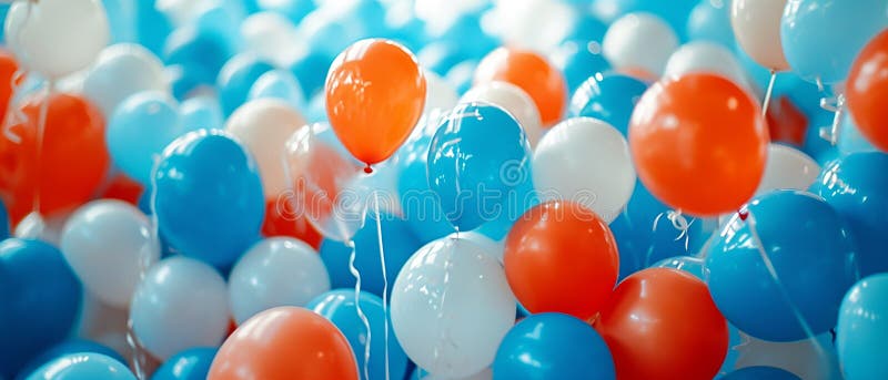 Sharp, Detailed Wide Scale Image Full of Many Blue, Orange and White ...