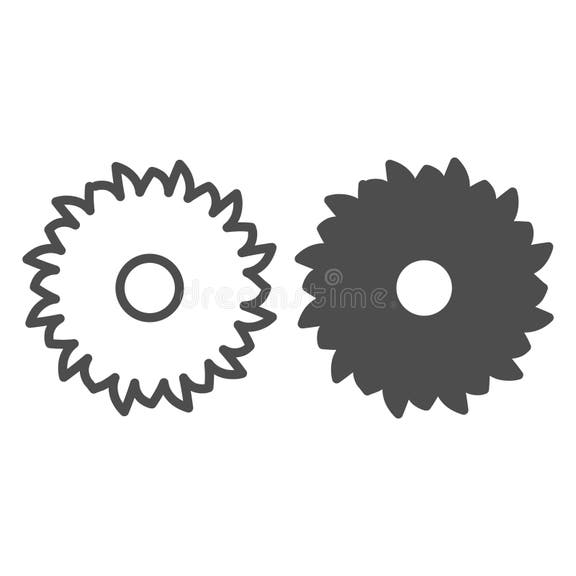 Sharp Disc for Saw Line and Solid Icon, Forest Industry Concept. Vector ...
