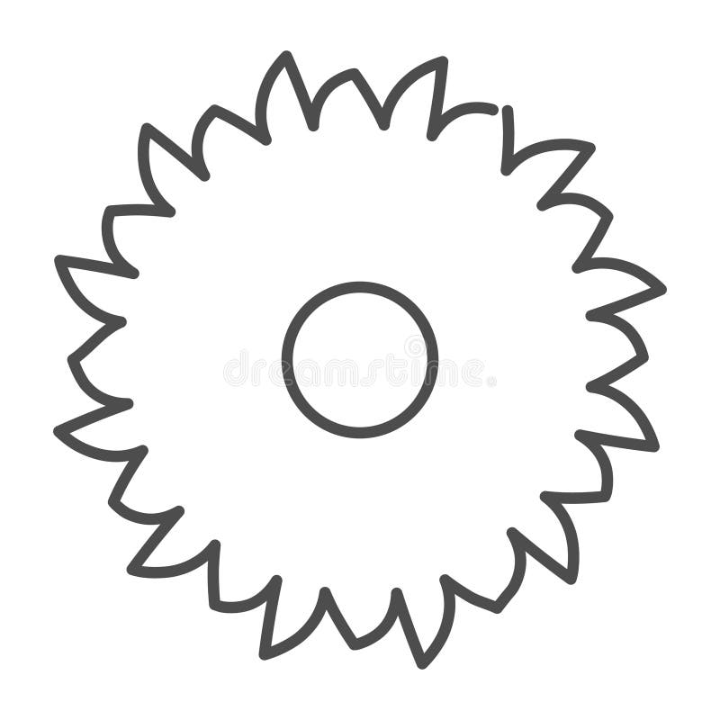 Sharp Disc for Saw Thin Line Icon, Forest Industry Concept. Vector ...